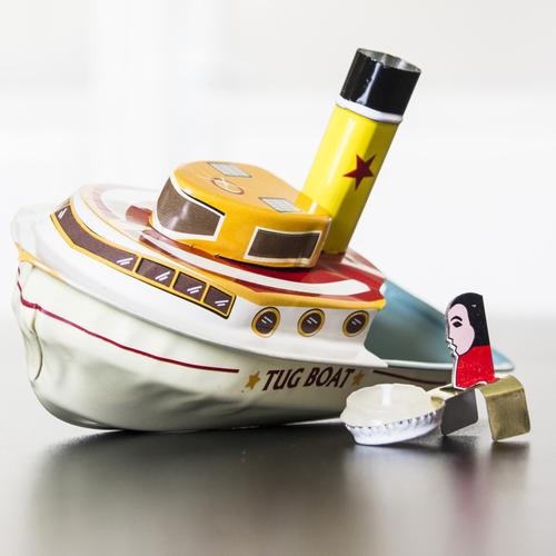 Sárga Komp - propulziós hajó - gyertyás csónak lemezből - Gőzgép és ...